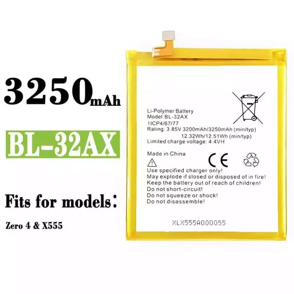 Phone battery BL-32AX for Infinix Zero 4 - topbattery.co.uk