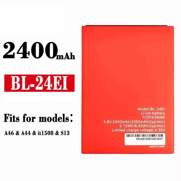 Phone battery BL-24EI for ITEL A46/A44/S13/it1508 - topbattery.co.uk